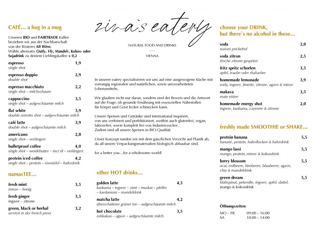 drinks - zina`s eatery